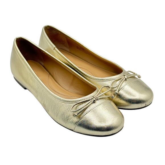Talbots | Shoes | Talbots Blair Gold Ballet Flats Womens 85 M Metallic ...